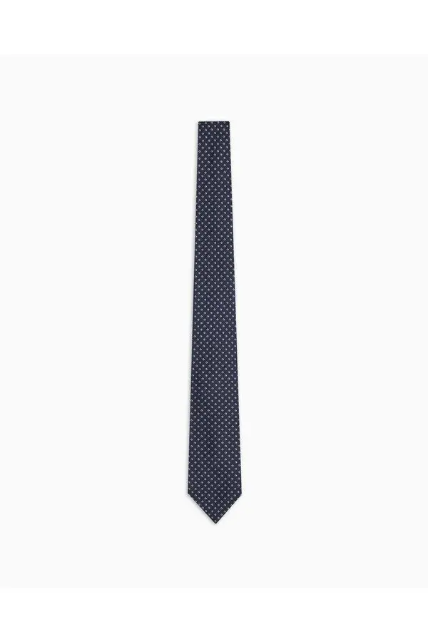Emporio Armani Pure Silk Jacquard Micro-check Neck Tie