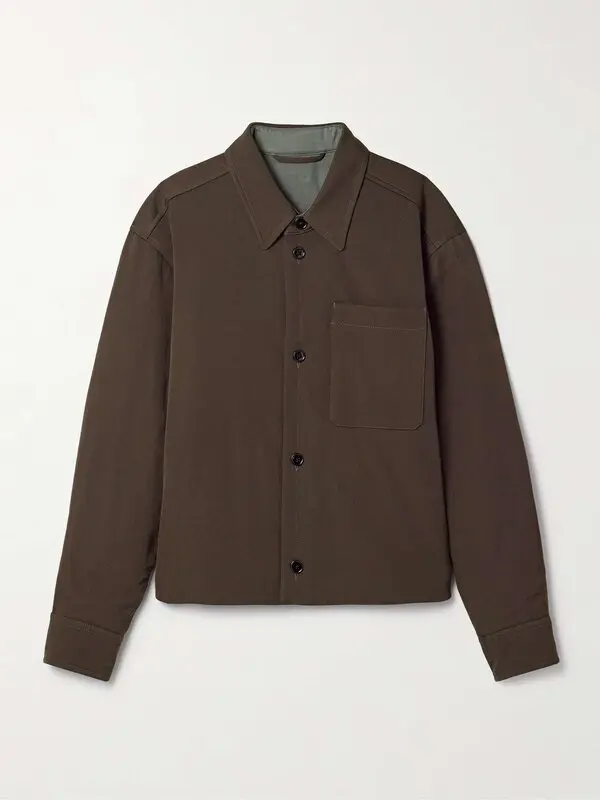 LEMAIRE Oversized Padded Wool-twill Jacket - Dark Brown