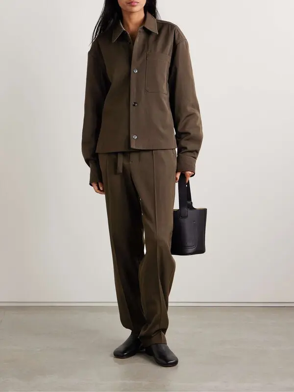 LEMAIRE Oversized Padded Wool-twill Jacket - Dark Brown
