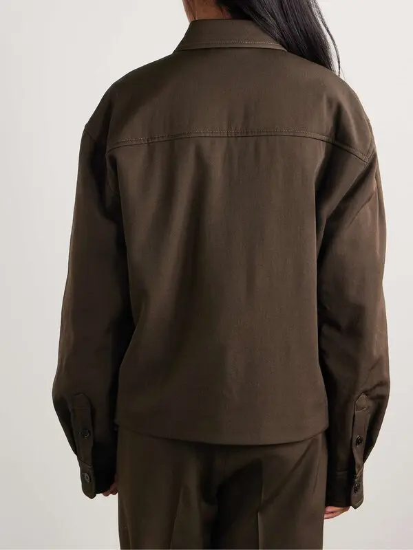 LEMAIRE Oversized Padded Wool-twill Jacket - Dark Brown