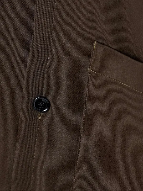 LEMAIRE Oversized Padded Wool-twill Jacket - Dark Brown
