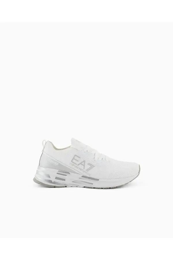 EA7 Crusher Distance Knit Sneakers - White