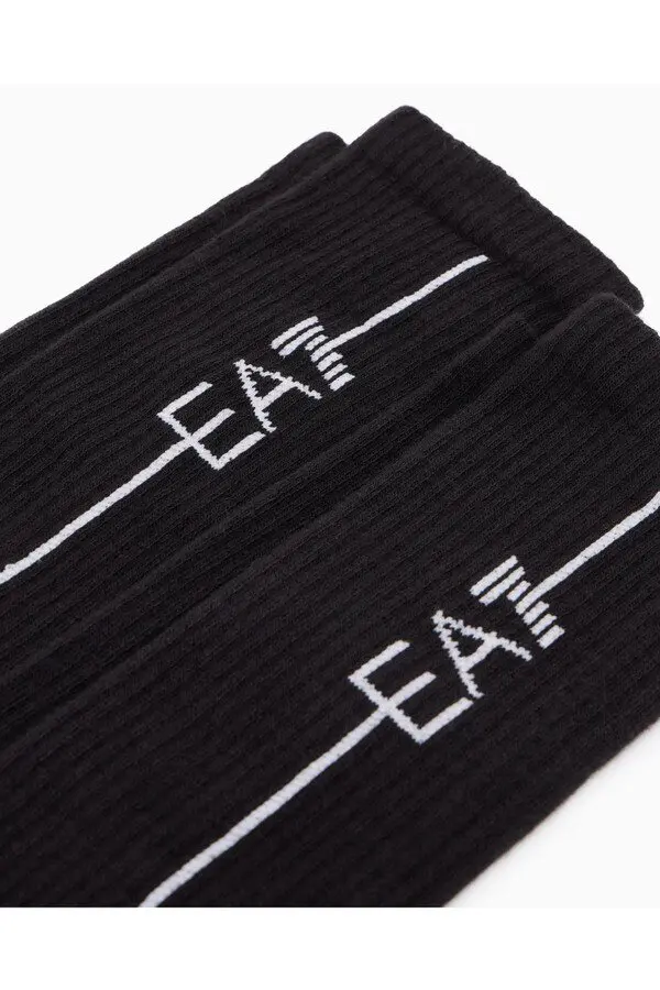 EA7 Terrycloth Training Crew Socks - Black