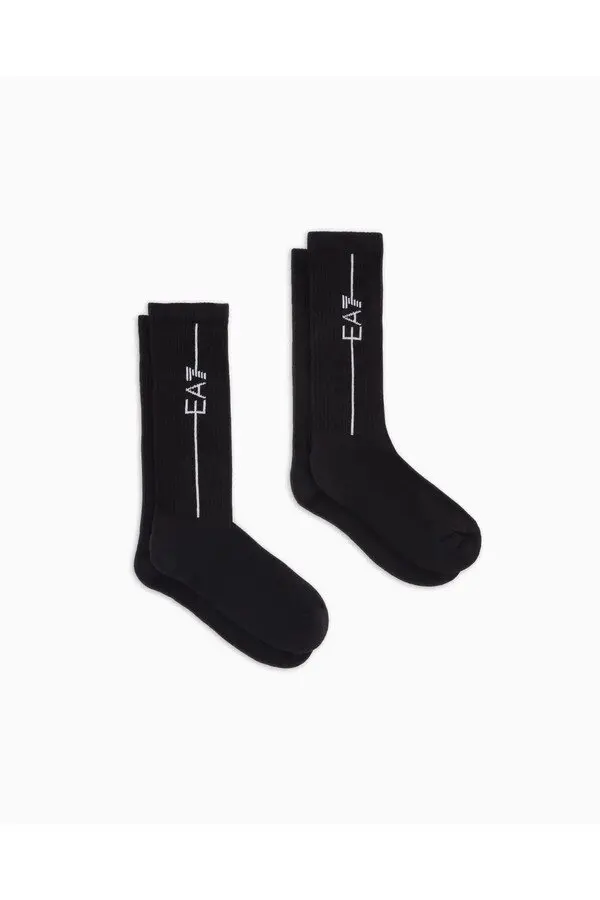 EA7 Terrycloth Training Crew Socks - Black