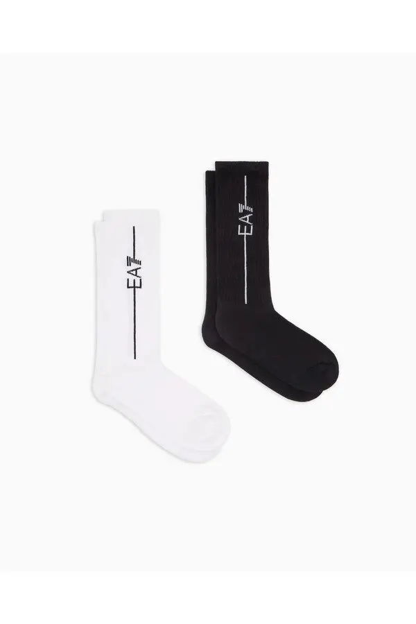 EA7 Terrycloth Training Crew Socks - Blue / White