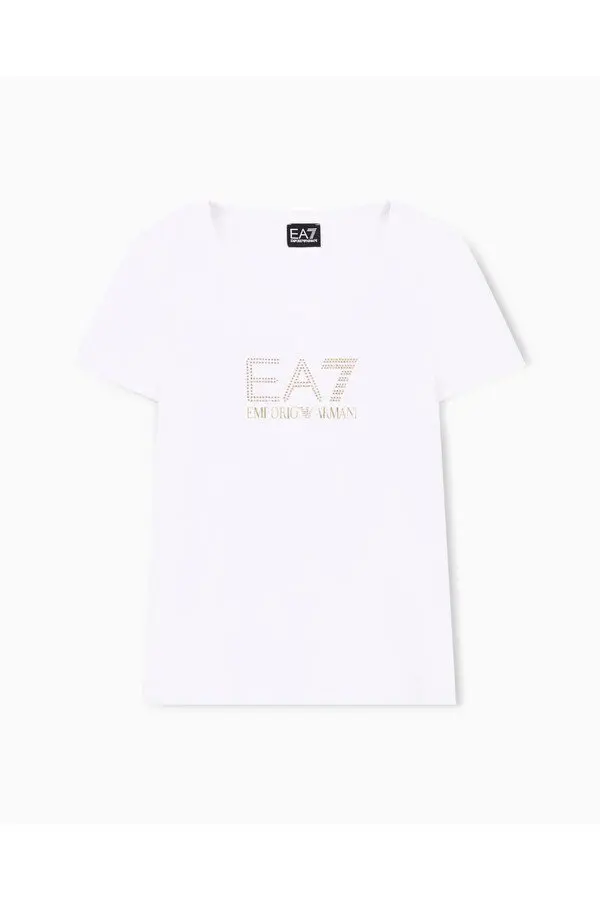 Emporio Armani Evolution Stretch Cotton And Modal Blend T-shirt With Logo - White