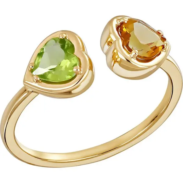 Bony Levy 14k Gold Gemstone Open Heart Ring - 14k Yellow Gold