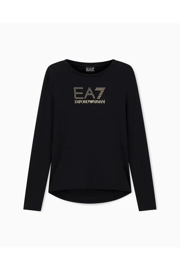EA7 Evolution Stretch Cotton And Modal Long-sleeved T-shirt - Black