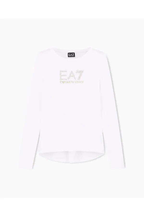 EA7 Evolution Stretch Cotton And Modal Long-sleeved T-shirt - White