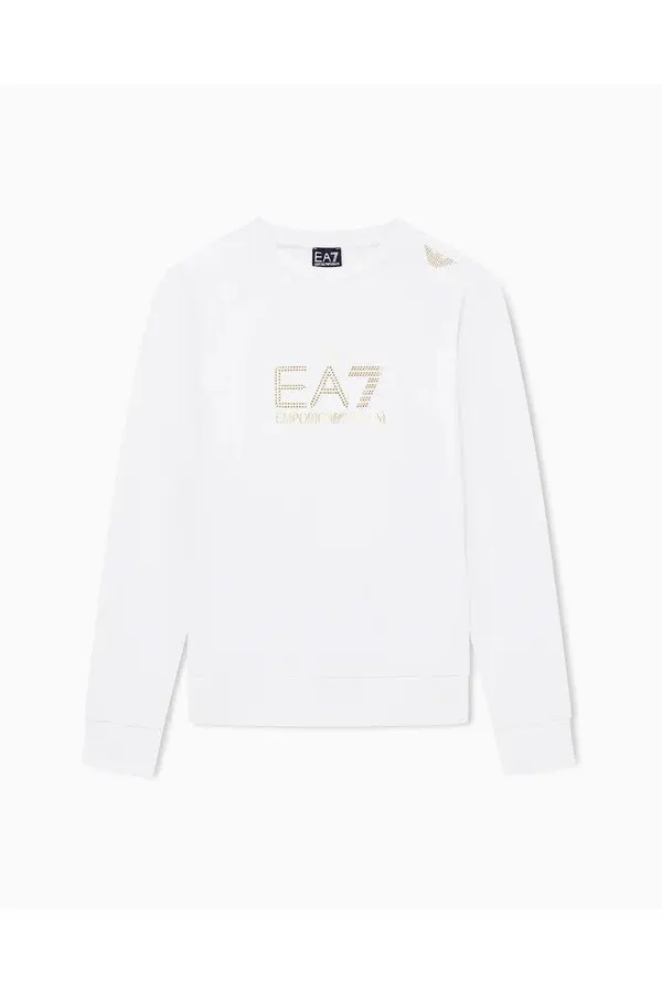 EA7 Evolution Stretch Viscose-blend Crew-neck Sweatshirt - White
