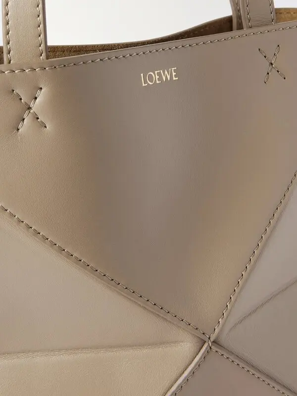 Loewe Puzzle Fold Mini Leather Tote - Neutrals