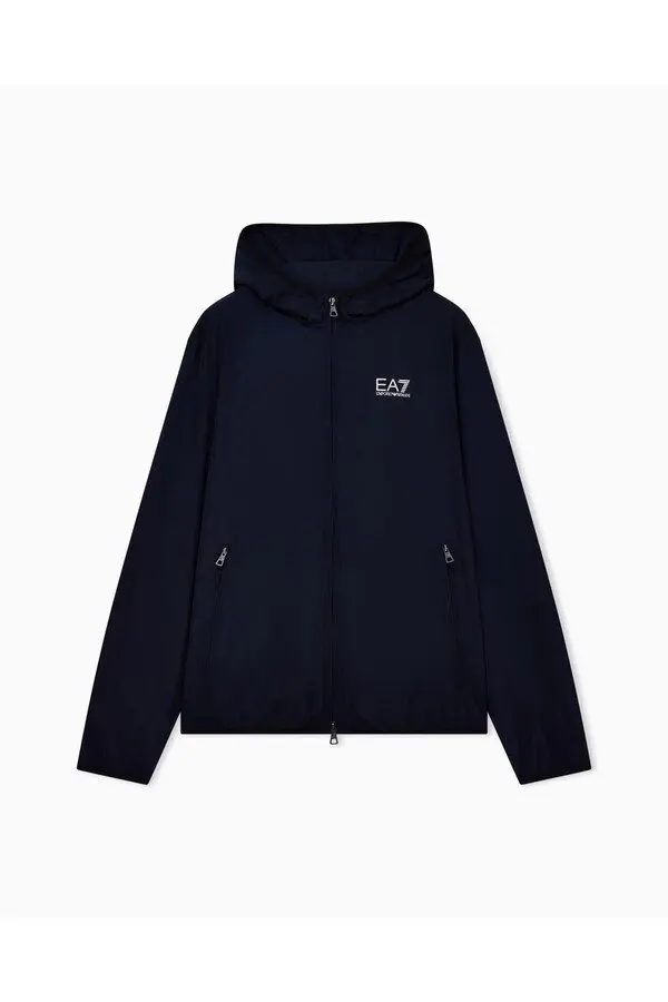 EA7 Core Identity Hooded Bomber Jacket - Blue