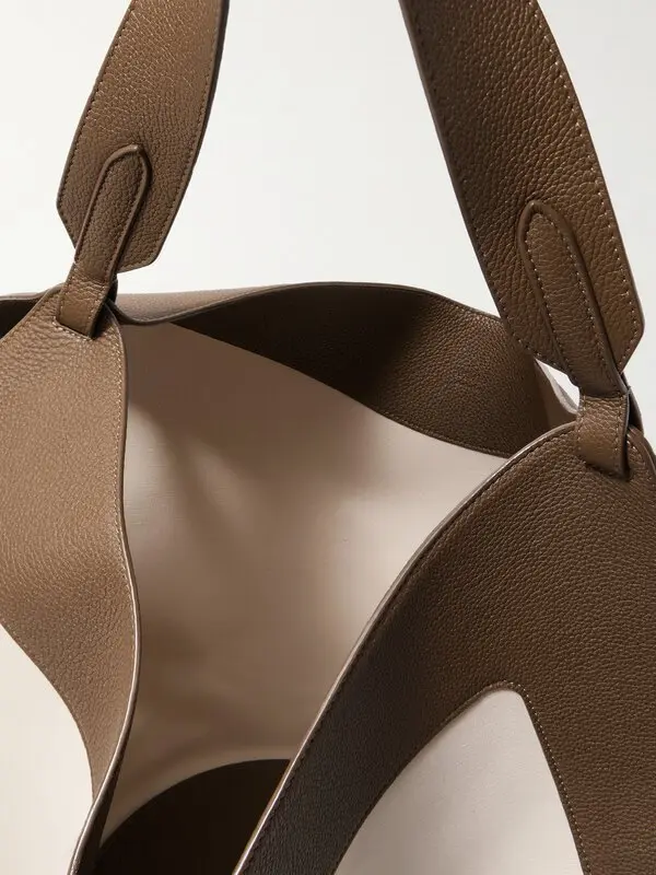 Khaite Lotus Medium Leather-trimmed Canvas Tote