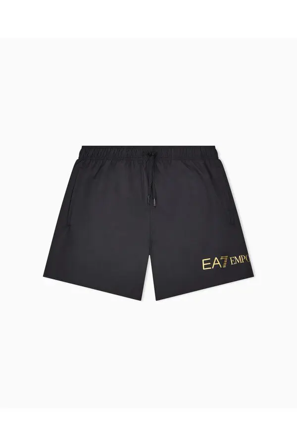 EA7 Swim Trunks With Logo - Natural