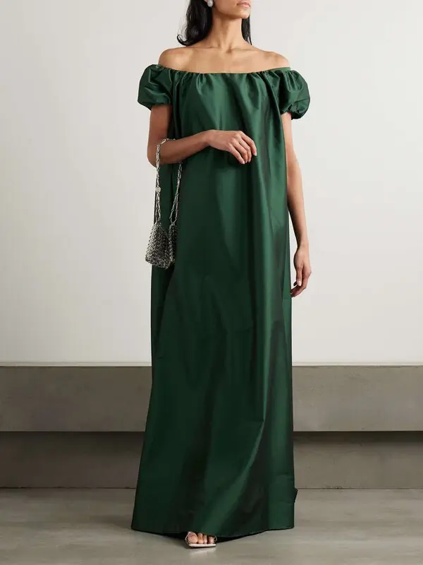 slim fit dress slacks Two-Toned Taffeta Gown with Bow Detail – John Paul Ataker