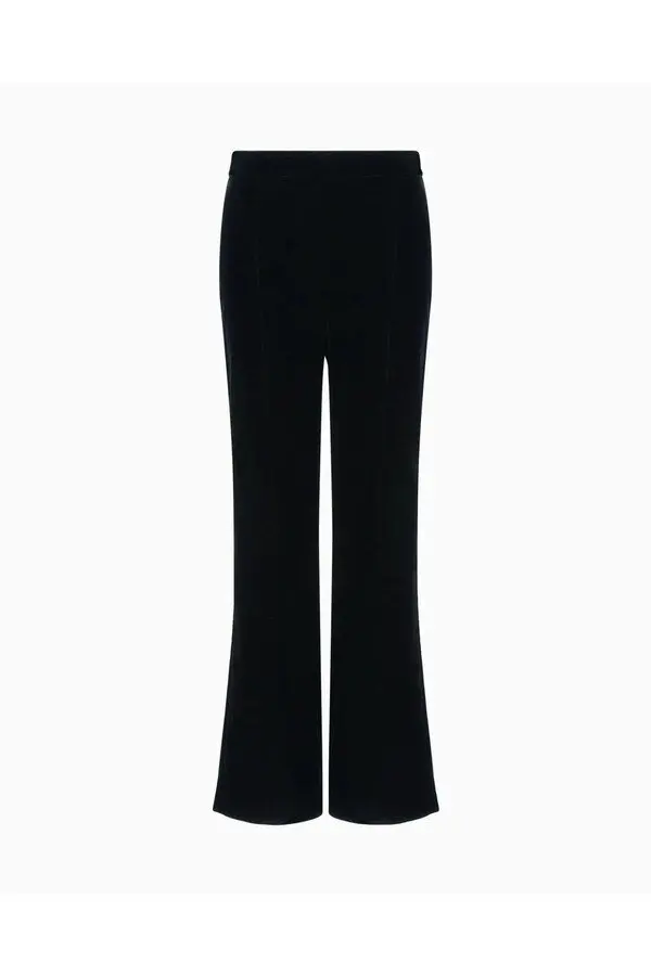 Giorgio Armani Cropped Velvet Trousers - Blue