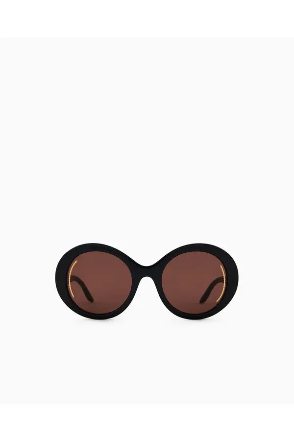 Giorgio Armani Oversized Oval Sunglasses - Black