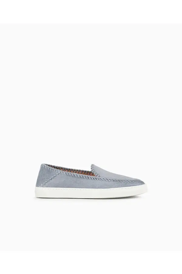 Giorgio Armani Galleria 3 Suede Slip-ons - Blue