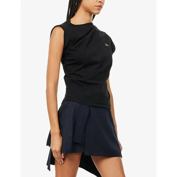 VIVIENNE WESTWOOD Hebo Asymmetric-neck Cotton-jersey T-shirt - Black