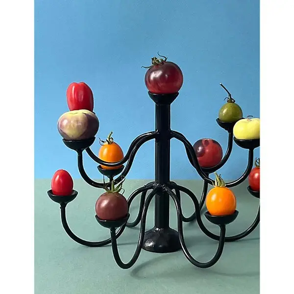GOHAR WORLD Handmade Mini Iron Candelabra H16.5cm