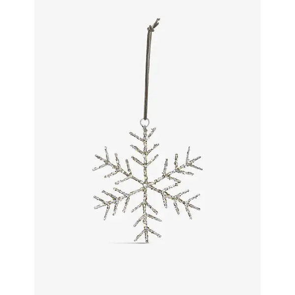 THE WHITE COMPANY Snowflake Glitter Christmas Decoration 12cm - Silver