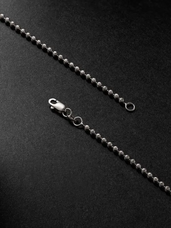 GREG YUNA Mooncut 14-karat White Gold Ball Chain 22-inch Necklace