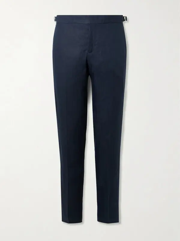 Orlebar Brown Griffon Tapered Linen Trousers - Blue
