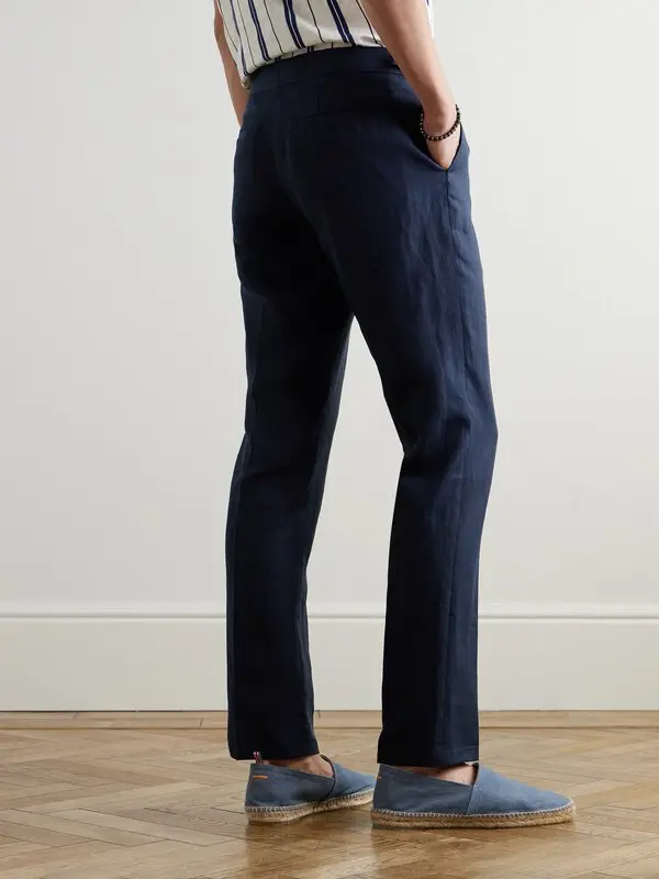 Orlebar Brown Griffon Tapered Linen Trousers - Blue