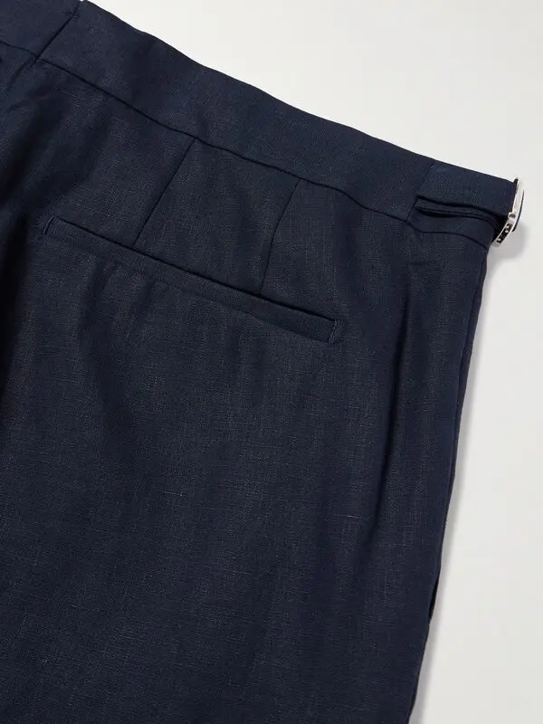 Orlebar Brown Griffon Tapered Linen Trousers - Blue