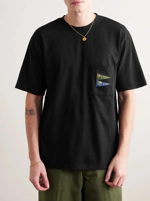 Kapital Logo-appliquéd Cotton-jersey T-shirt