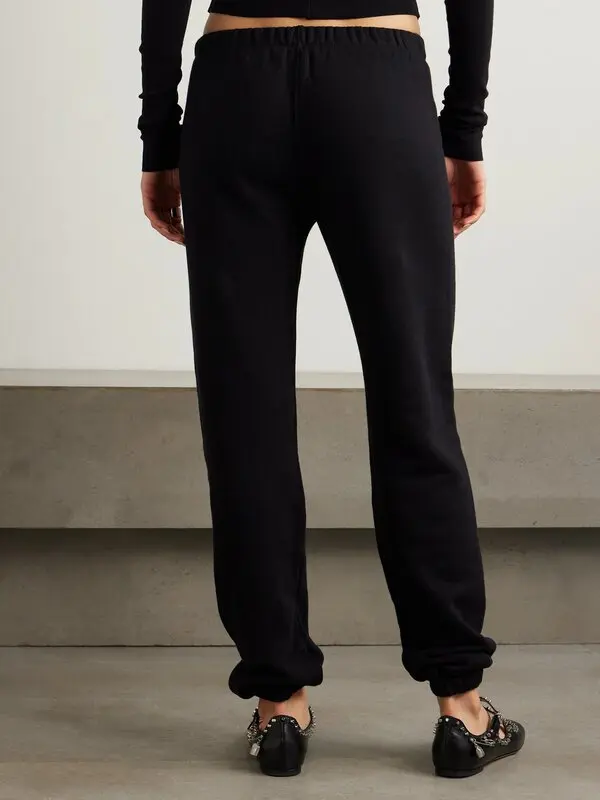 Eterne Cotton And Modal-blend Jersey Tapered Track Pants - Black