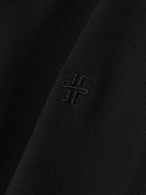 Eterne Cotton And Modal-blend Jersey Tapered Track Pants - Black