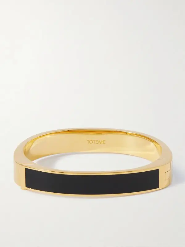 TOTEME Signature Gold-tone And Enamel Bracelet - Black