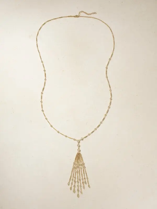 Jacquie Aiche 14-karat Diamond Tasseled Necklace - Gold