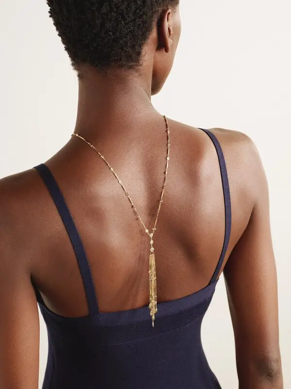 Jacquie Aiche 14-karat Diamond Tasseled Necklace