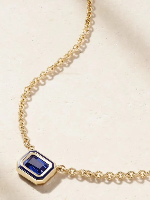 Alison Lou Madison Sapphire And Enamel Necklace - Blue