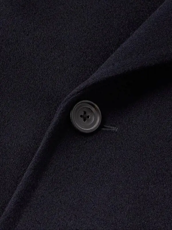 Thom Sweeney Double-breasted Wool And Cashmere-blend Felt Overcoat - Blue