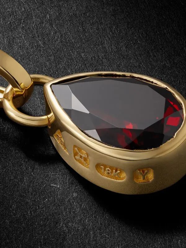 FOUNDRAE Forever & Always A Pair 18-karat Gold Garnet Pendant
