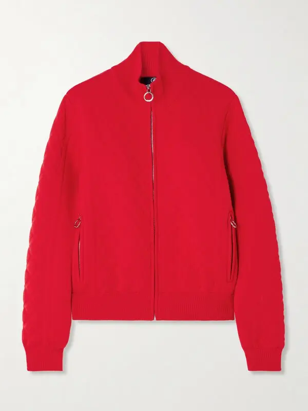Fusalp Nuria Wool-blend Turtleneck Cardigan - Red