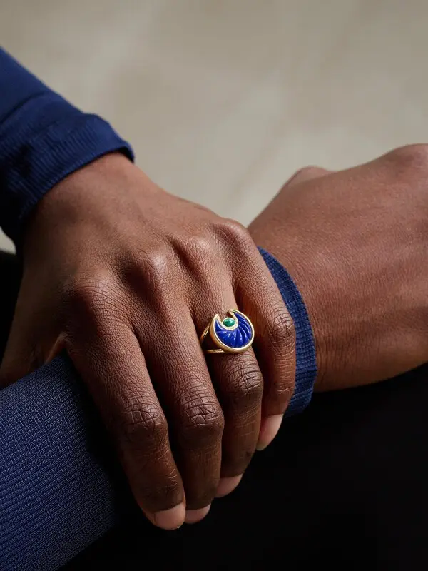 L’ATELIER NAWBAR Circus Moon 18-karat Gold Multi-stone Ring