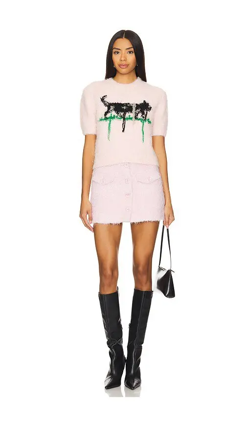 Yuhan Wang Cat Intarsia Top In Pink - 55% Off | Editorialist