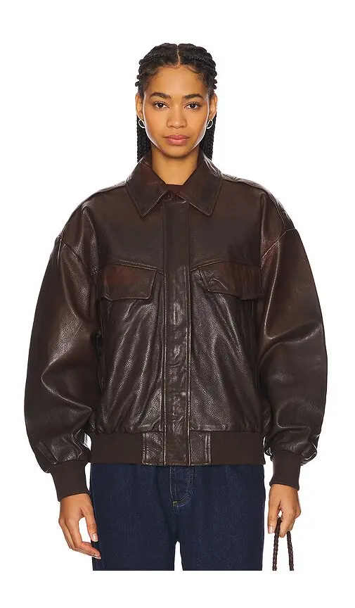 LAMARQUE Trevanna Leather Jacket - Rub Off Brow