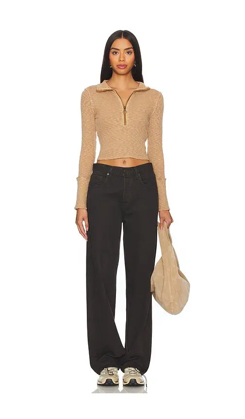 Free People X We The Free Midnight Half Zip Sweater