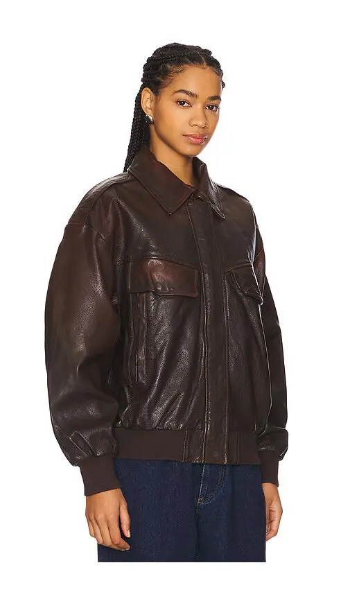 LAMARQUE Genuine Leather Jacket - Chocolate