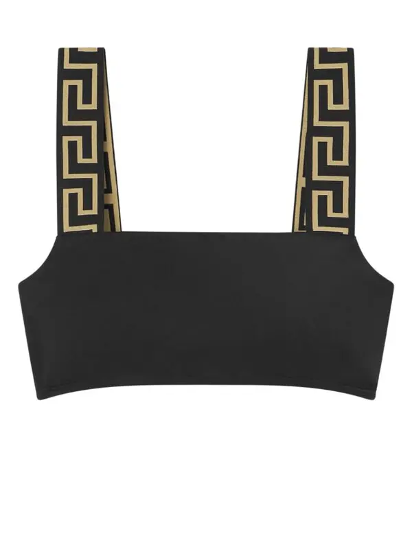 Versace Greca Border Bikini Top - Black