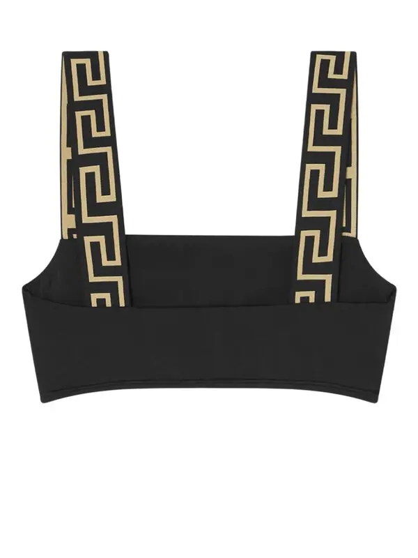 Versace Greca Border Bikini Top - Black