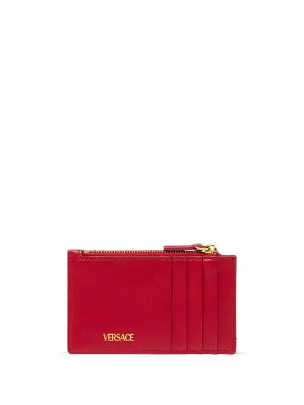 Versace Medusa '95 Quilted Zip-up Card Holder - Red