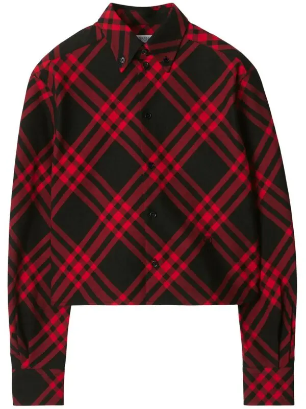 Burberry Plaid Cropped Shirt