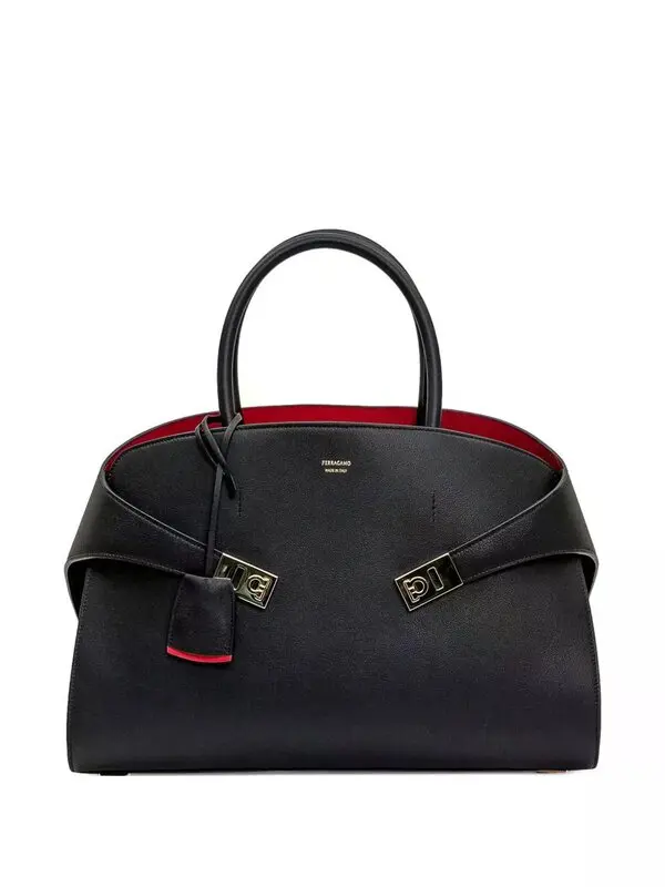 FERRAGAMO Hug Leather Tote - Black