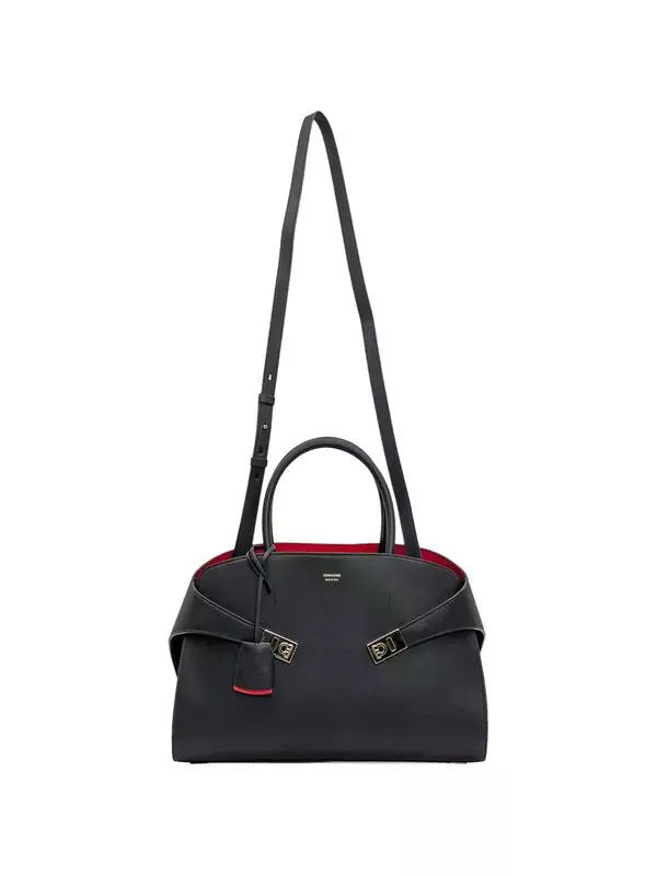 FERRAGAMO Hug Leather Tote - Black